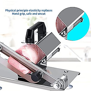 VETAKING Manual Frozen Meat Slicer Food Slicer Kitchen Meat Slicer Bread Cheese Fruit & Vegetable Stainless Beef Cutter Cutter Machine for Home Cooking of Hot Pot Shabu Shabu Korean BBQ