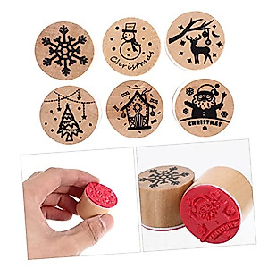 EXCEART 18 pcs Christmas Stamp Wooden Stamps for Wood Wood Trim Christmas Gift Xmas Style Stamper Thank You Stamp Rubber Stamper for Xmas Stamp Xmas Stampers Gift Delicate