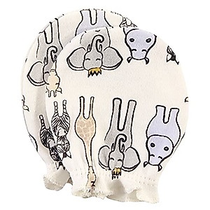 Hudson Baby Unisex Baby Cotton Scratch Mittens, Royal Safari, 0-6 Months
