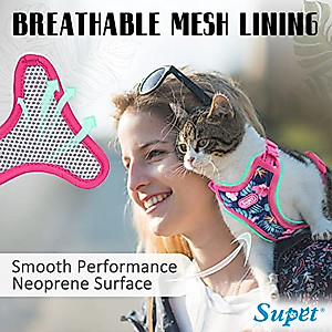 Supet Cat Harness and Leash Escape Proof for Walking, Adjustable for Large and Small Kittens Dogs