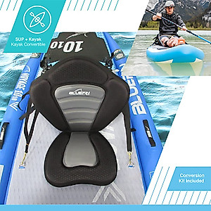 Bluefin SUP Voyage 10’10 Package with Cooler Box | Ultimate Activity Stand Up Inflatable Paddle Board | Added Stability | 20% Extra Width | Side Rails | 2X Fishing Rod Mounts | 5 Year Warranty