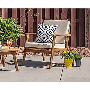 Adabana Set of 4 Outdoor Waterproof Boho Throw Pillow Covers 18 X 18 Inches,Blue and White Geometric Pillow Coves Decorative Cushion Cases Outdoor Throw Pillows for Patio Furniture Garden