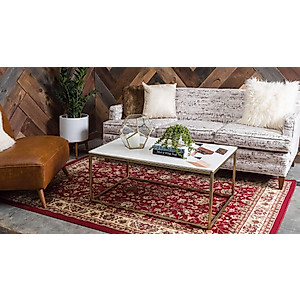 Unique Loom Sialk Hill Collection Area Rug - Washington (4' 1" x 6' 1" Rectangle Burgundy/Cream)