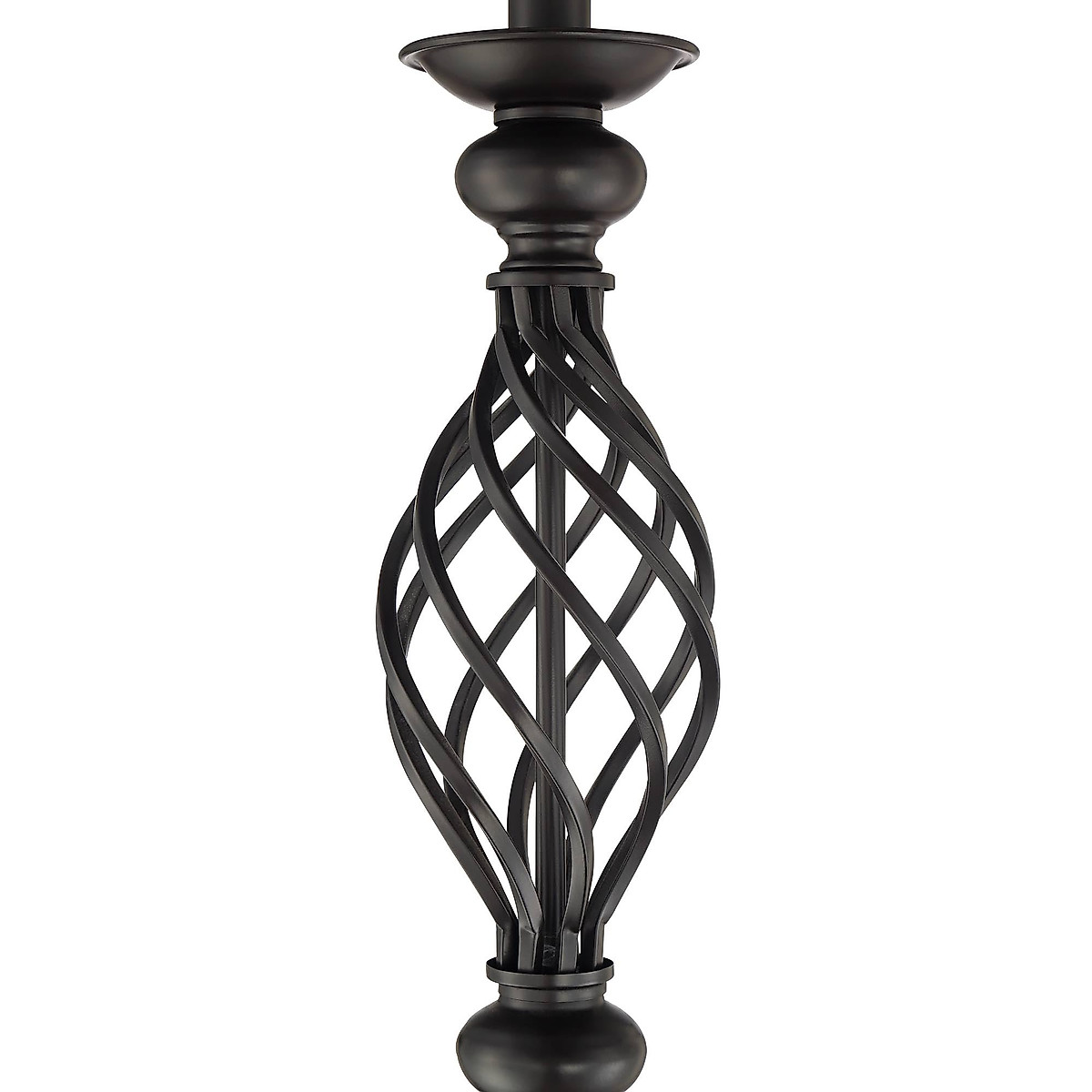 Franklin Iron Works Annie Traditional 63" Tall Standing Floor Lamps Set of 2 Lights Iron Scroll Brown Bronze Finish Living Room Bedroom House Reading Office Home Decor Entryway Cream Drum Shade