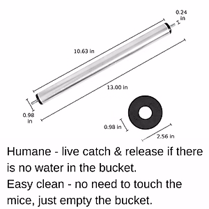 Odesos Mouse Trap, Live Catch and Release Bucket Spin Roller with an Original Ring for Mice Rats Rodents. Humane. Auto Rolling Reset. Safe for Children and Pets Works Outdoors and Indoors