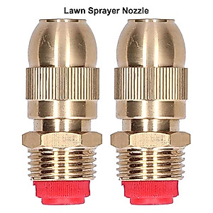 Water Spray Head, Brass Adjustable 2Pcs Lawn Sprayer Nozzle for Gardens for Greenhouses