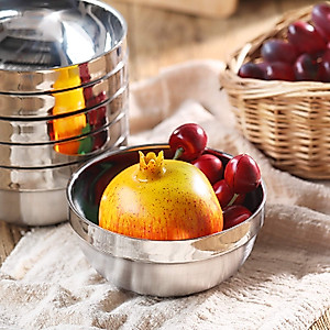 SATINIOR 10 Pack 21 oz Stainless Steel Bowls Double Walled Insulated Soup Bowls Multipurpose Rice Ice Cream