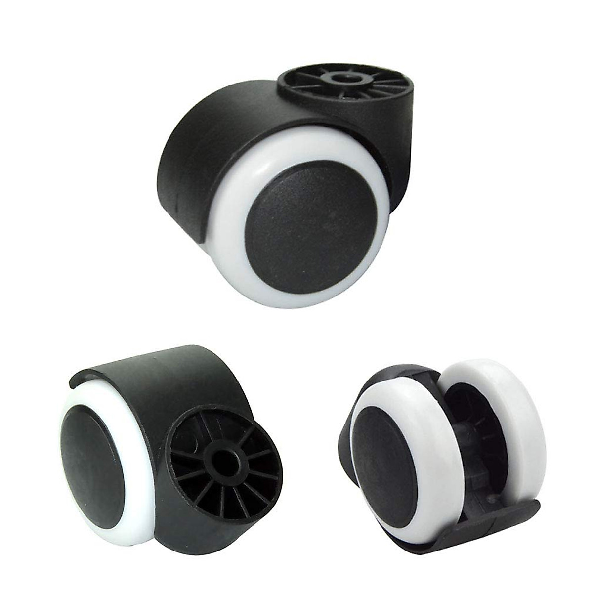 KDDEON Set of 5 Caster Wheels,M8 Rodless Casters,2in/50mm Swivel Castor,Furniture Caster,Office Chair Caster Wheels,125kg Load Capacity,Easy to Install