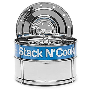 Stackable Steamer Insert Pans - 6 Qt Pressure Cooker Accessories - Instant Pot Steamer Basket - Instant Pot Insert Pans, Pot in Pot for Instant Pot with Sling - Stackable Pans - Instapot Accessories