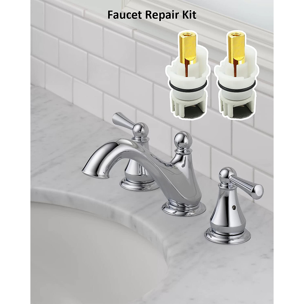 RP25513 Faucet Stem Replacement for Faucet Repair Kit, with RP4993 Seat and Spring and 8 Cartridge, 4 Pack