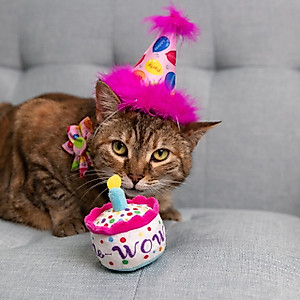 Huxley & Kent Cat Toy | Mewow Cake | Birthday Strong Catnip Filled Cat Toy | Soft Plush Kitty Toy with Catnip and Crinkle | Kittybelles