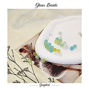 Gaspletu 700PCS Glass Beads for Jewelry Making, 24 Colors 8mm Crystal Beads Bracelets Making Kit, 1 Box Round Beads Suitable for Beginners