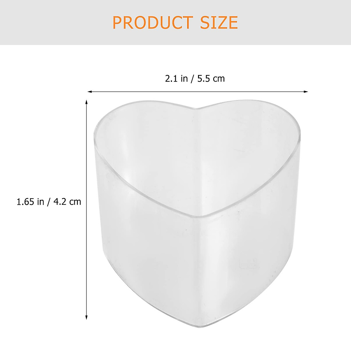 DOITOOL 20PCS Clear Dessert Cup 2. 3 oz Mini Dessert Cup, Clear Plastic Parfait Appetizer Cups Heart Shaped Dessert Serving Cups for Parties, Events, Catering (5. 5 x 5. 5cm)