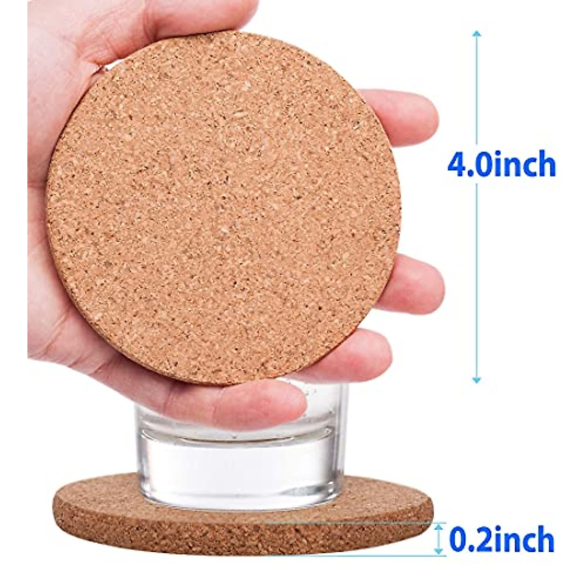 WIDROO 16 Pack Absorbent Cork Coasters Round Edge with Holder – Premium Coaster Set 4 inches – Perfect to Protect Your Furniture, Heat Resistant – Best for Cold Drinks, Wine Glasses, Cups & Mugs