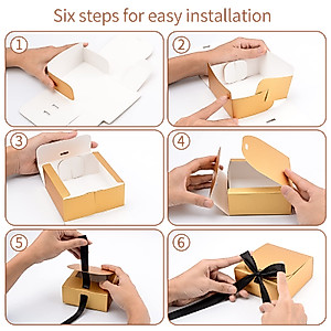 Haroloen Gift Boxes with Lids for Present, Christmas, Birthday, Valentines, Party, Graduation, Bridesmaid Proposal Box, Groomsman Box for Gifts (Small (10 pcs), Black (Shimmer))