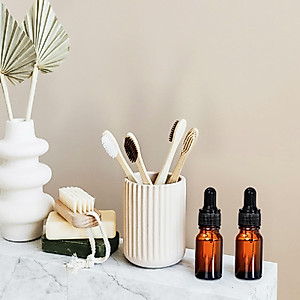 Kingrol 30 Pack 10ml Amber Glass Bottles with Eye Dropper, Glass Dropper Bottles for Essential Oils, Perfumes, Aromatherapy, Chemistry Lab Chemicals