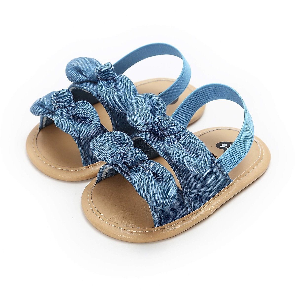 Infant Baby Girls Sandals, Premium Soft Rubber Sole Anti-Slip Summer Toddler Flats First Walkers Shoes Blue