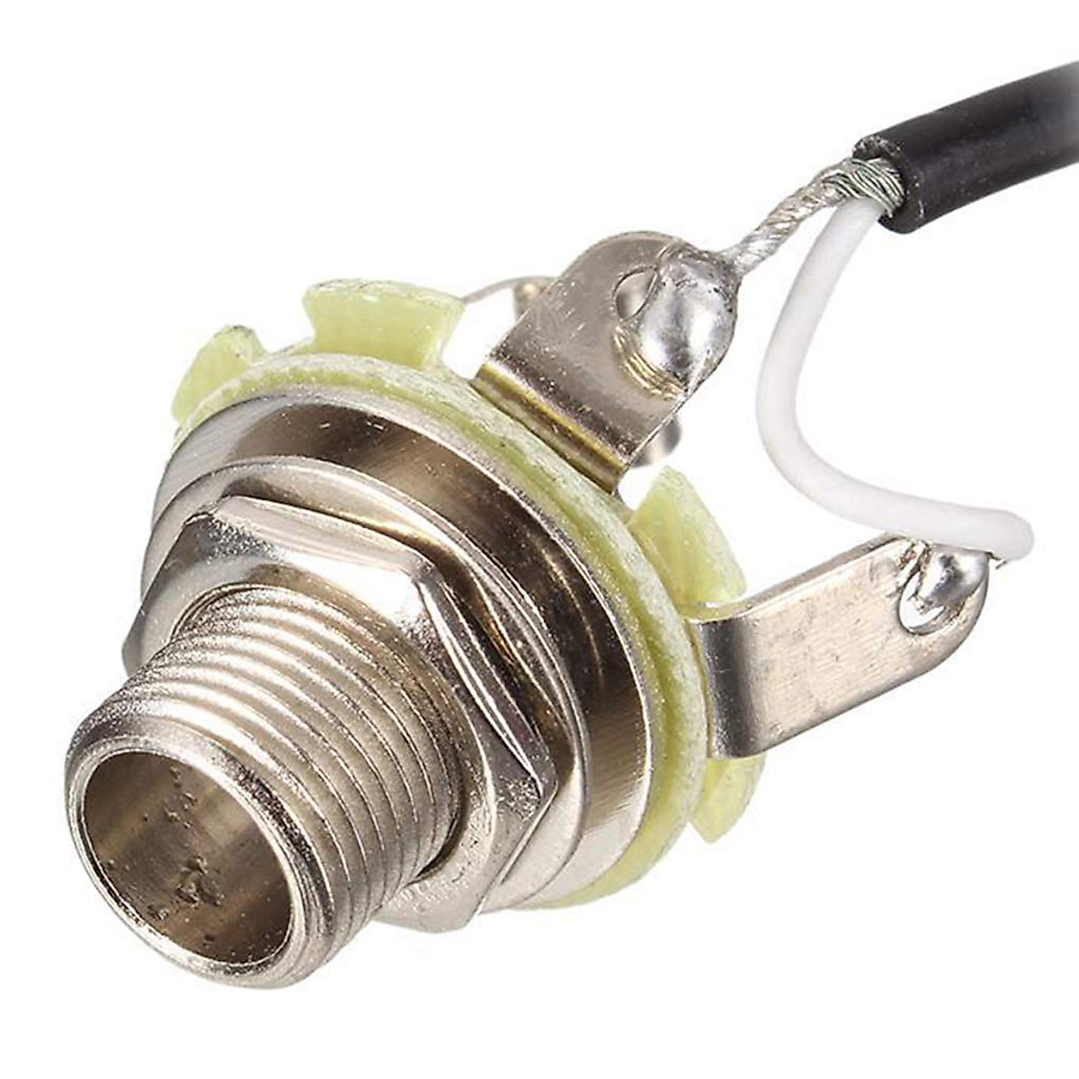 Prewired Wiring Harness Kit Compatible for LP Electric Guitar, 2T2V 500K Pots 3-position Toggle Switch with Jack for Dual Humbucker Gibson Les Pual Style Guitar Electronics Replacements, White Cap