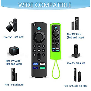 Voice Remote Control Replacement Fire TV L5B83G with Cover Silicone Case, fit for Fire TV Lite, Fire TV Stick 4K Max/Bundle (2nd Gen and Later), Cube (1st Gen and Later), Fire TV (3rd Gen)