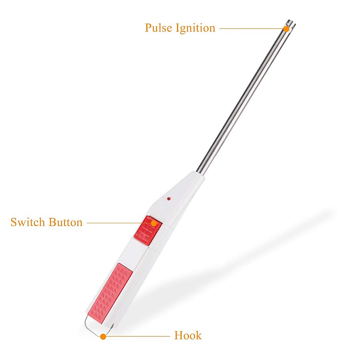 Fdit Electronic Kitchen Gas Stove Lighter Oven BBQ Candle Safety Ignitor Home Kitchen Outdoor Camping Picnic Use(Red)