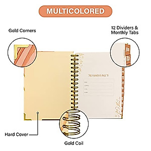 The Level Up Planner 2022-2023 Academic Year Monthly & Weekly Planner With Holiday List And To-Do-list Personal Goal Setter Diary With Golden Metallic Corners-14.8x21 cm