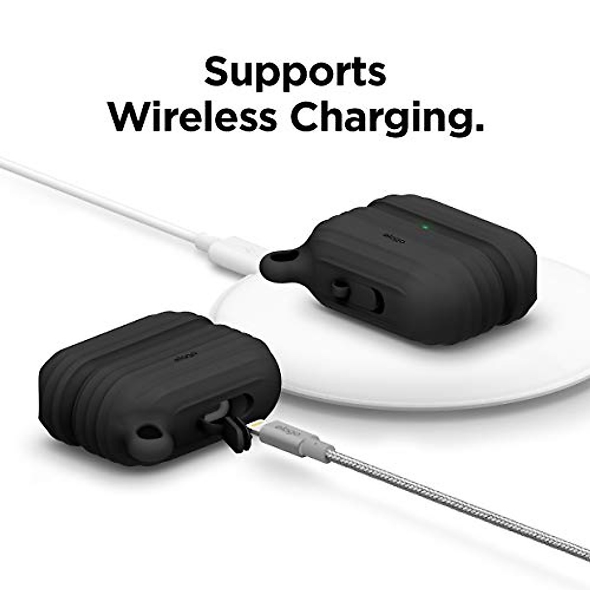 elago Premium Waterproof Case Compatible with AirPods Pro Case, AirPods Pro 2nd Generation Case, Carabiner Included (Black) [US Patent Registered]