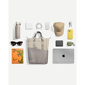 tomtoc 14-inch Laptop Backpack for Work, School, Travel, Water-resistant, Stylish Slim Laptop Computer Bag Purse College Bookbags with Multi-functional Pockets, Casual Tote Daypack, 12L, Moon Grey