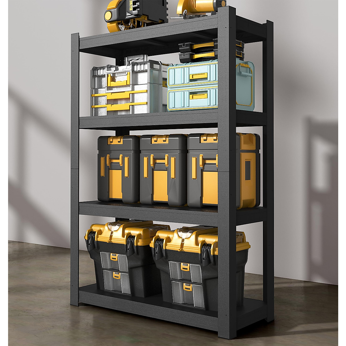 MUIR BOX 4 Tier 40" Wx20 Dx57 H Garage Shelving Heavy Duty 500lbs/ Shelf, 2000lbs Garage Storage Shelves Adjustable Heavy Duty Metal Shelving for Garage Industrial Rack 40" Wx20 Dx57 H