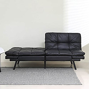 FANYE Black PU Leather Tufted 71" W