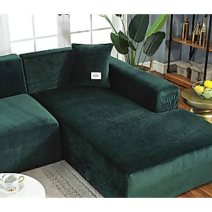 IMYOGI High Stretch Sofa Covers Sofa Slipcover, Stretch Velvet Couch Covers for Sofa Covers for Living Room for Dogs, Sofa Slipcover,Couch Slipcover-4 Seater+4 Seater-Blue