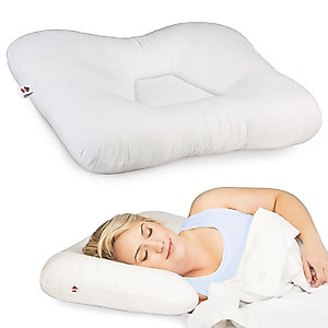 Core Products Tri-Core Cervical Support Pillow for Neck , Shoulder , and Back Pain Relief ; Ergonomic Orthopedic Contour - for Back and Side Sleepers ; Assembled in the USA - Firm , Full Size