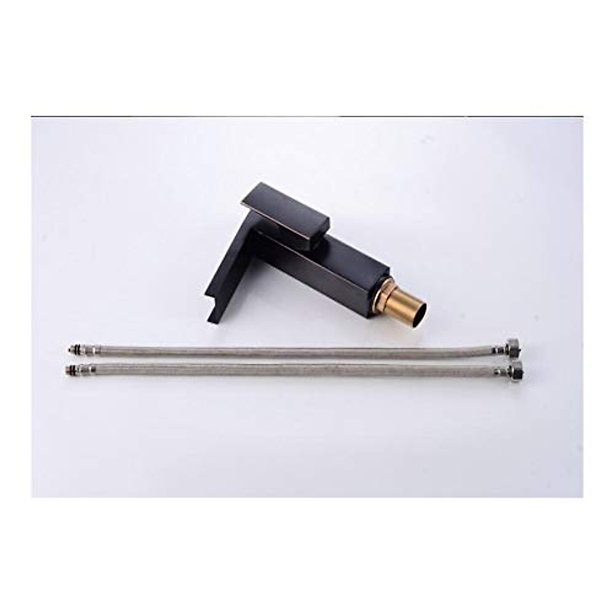 Kitchen Faucet Square Black Oil Basin Faucets Waterfall Bathroom Faucet Single Handle Basin Mixer Tap Bath Faucet Brass Sink Water Crane Tap (Color : Black oil brushed)