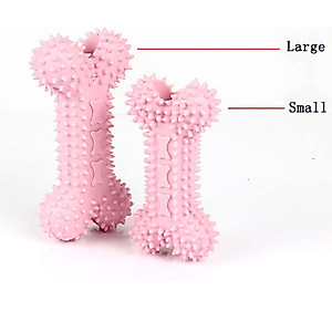 HaLumYi Rubber Bones for Dogs, Flexi Chew Dog Better Bones, Bite Force Dog Toy, Teething Dog Toys for Puppies, Large, A-Pink