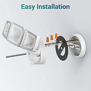 USTELLAR 55W Flood Lights Outdoor, Switch Controlled LED Flood Light Outdoor 5500LM 5000K, IP65 Waterproof Exterior Security Light,Outside Spotight for Garage Eave Yard 2 Pack (White)