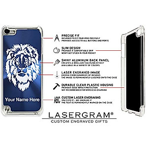 Case Compatible with iPod Touch 5th/6th/7th Generation, Sports Jersey, Personalized Engraving Included (Dark Blue)
