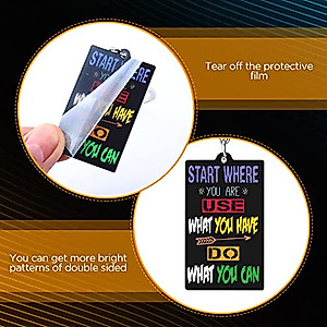 RUMIA 27pcs Inspirational Quote Keychains Acrylic Motivational Keychains Graduation Party Favors Mothers Day Birthday Gifts for Employee Coworkers Women Men Teacher Appreciation Gifts