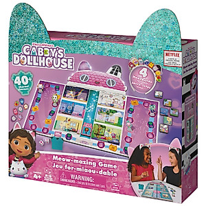 Spin Master Games, Gabby’s Dollhouse, Meow-Mazing Board Game, Board Game for Kids, Family Games, Preschool Game for Families & Kids Ages 4+