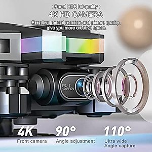 RKSTD Drone With Camera, RC Quadcopter For Beginners, RC Drone With HD Camera For Adults With LED Light, Auto Hover, Voice Control, APP Control, Easy To Play Kids Toy Gift