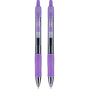Pilot, G2 Premium Gel Roller Pens, Fine Point 0.7 mm, Purple, Pack of 2
