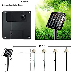 Outdoor Solar Garden Lights, Set of 12 Mini Solar Mushroom Light Outdoor Waterproof Cute Mushroom Shaped Pathway Landscape Lights for Yard Patio Garden Party Wedding Festival Decoration （Multicolor