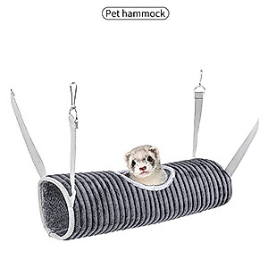 3 Pack Ferret Hanging Tunnel Hammock Warm Swinging Bed for Ferret Guinea Pig Sugar Glider Rats Squirrel Small Animal Hideout Tube Toys Cage Accessories (3 Pack)