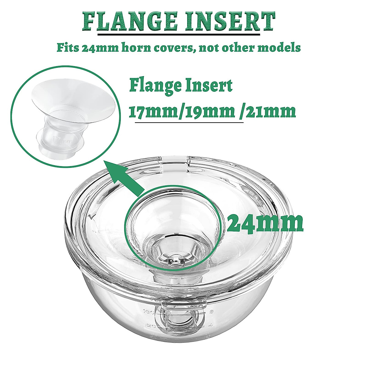 bliblo 6pcs Flange Insert 17mm, Compatible with TSRETE/Bellababy/Lansinoh/momcozy S9/S12/S9pro/S12pro,Wearable Breast Pump Shields/Flanges，Milk Collector 24mm Universal (17mm)