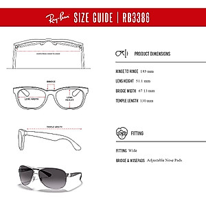 Ray-Ban RB3386 003/8G 63MM Silver/Plastic Lens Grey Gradient Aviator Sunglasses For Men + BUNDLE with Designer iWear Eyewear Kit