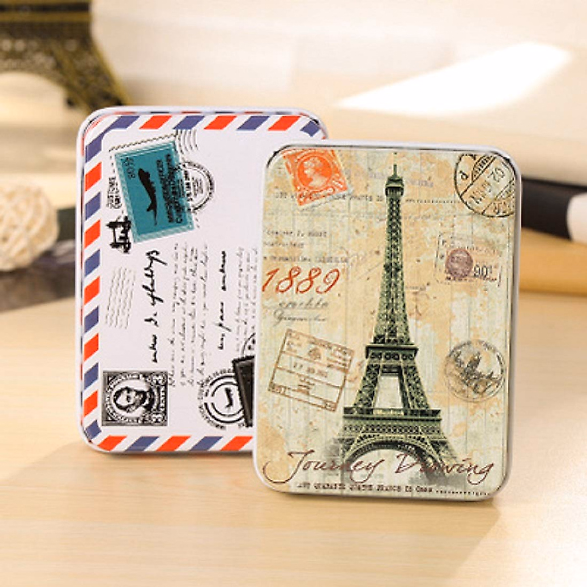 5 Pack Metal Tins Box Containers 3.54 x 2.56 x 1.1 inch, Mini Portable Small Tins with Lids, Rectangular Case Empty Box for Candies, Pills, Earring,Jewelry Craft, Multi-Purpose Home Kitchen Office