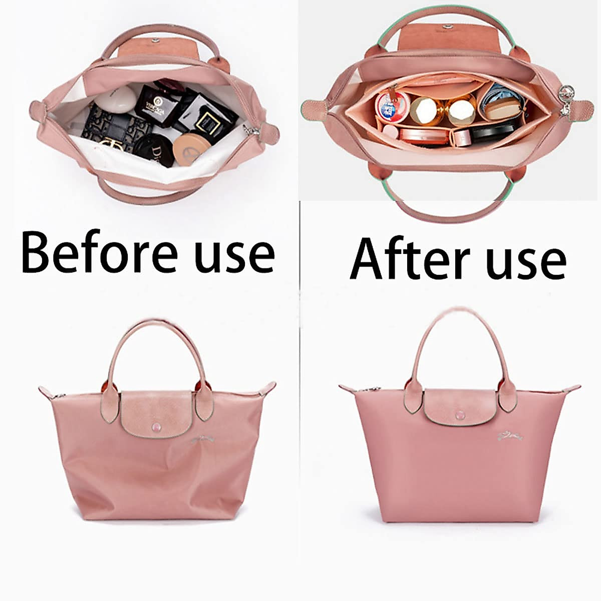 bag organizer insert for Longchamp Le Pliage goyard bag handbag organizers 1028beige-L