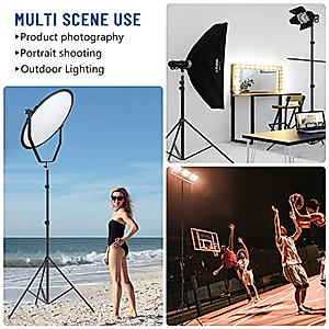 13ft Heavy Duty Light Stand Photography, Sdfghj Air Cushioned 13'/160inch/400cm Sky High Tripod Lighting Stand with Case for Gimbal Stabilizer Video Camera Sports Shooting Studio LED Ring Light Flash