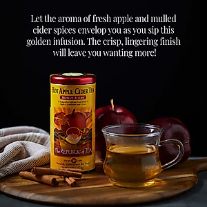 The Republic of Tea - Hot Apple Cider Tea, 36 Tea Bags, Tin | Harvest Herbal Blend | Caffeine-free