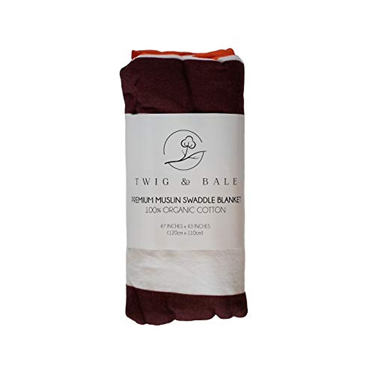 TWIG & BALE Blacksburg Virginia Baby Blanket Organic Cotton Muslin Swaddle Blanket - 47" x 43" - Fans of Tech Baby Gift for Boys Girls Hokies Receiving Blankets