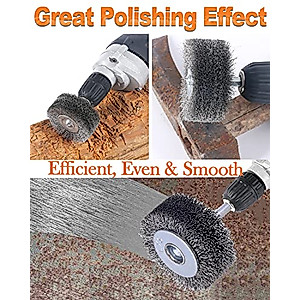 2 Pack Wire Wheel Brush Wire Wheel Brush for Drill Attachment, Rocaris 2 Inch Heavy Duty Wire Brushes Removal Paint Rust & Corrosion, 0.0118" Carbon Steel Wire, 1/4in Shank, 20000RPM