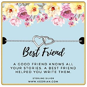 KEDRIAN Best Friend Bracelet, 925 Sterling Silver, Friendship Bracelet, Best Friends Bracelets, Friend Gifts For Adult Women, Friendship Gifts For Women, To My Best Friend Bracelet, Birthday, Christmas
